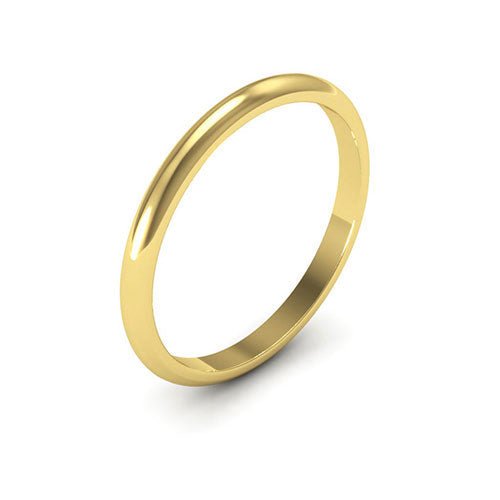14K Yellow Gold 2mm heavy weight half round wedding bands – DELLAFORA