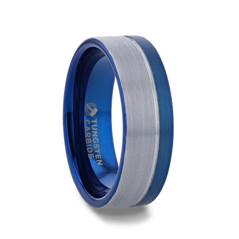 ATLANTIC Duo Color Brushed Center Tungsten Carbide Men's Wedding Band ...
