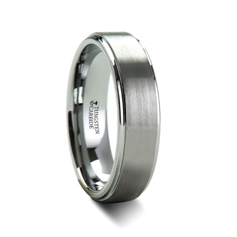 OPTIMUS Raised Center with Brush Finish Tungsten Ring - 6mm – DELLAFORA