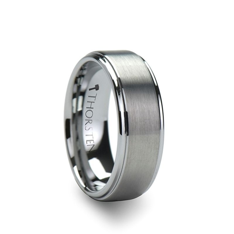 OPTIMUS Raised Center with Brush Finish Tungsten Ring - 8mm – DELLAFORA